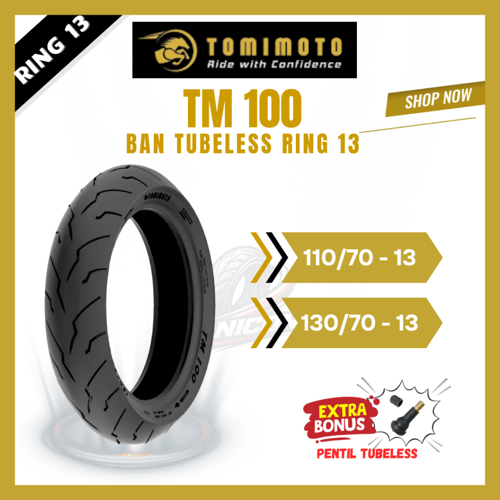 Jual Ban Motor Tomimoto TM 100 Ring 13 untuk Motor NMAX PCX 160 110/70 ...
