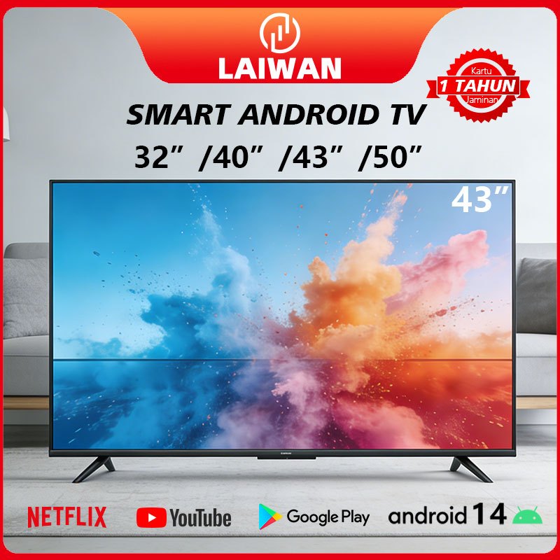 Jual LAIWAN televisi smart tv 43 inch LED standing tv 32/43/40 inch ...