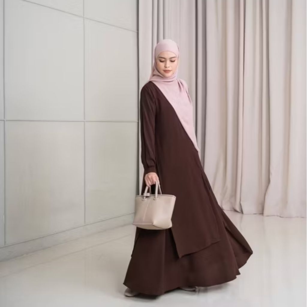 Jual Baju One Set Tunik + Rok Jumbo | Setelan Malaysia Long Tunik Syar ...