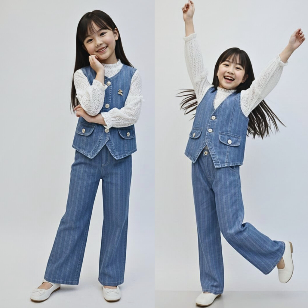 Jual Stelan jeans anak perempuan lengan panjang model terbaru 2026 usia ...
