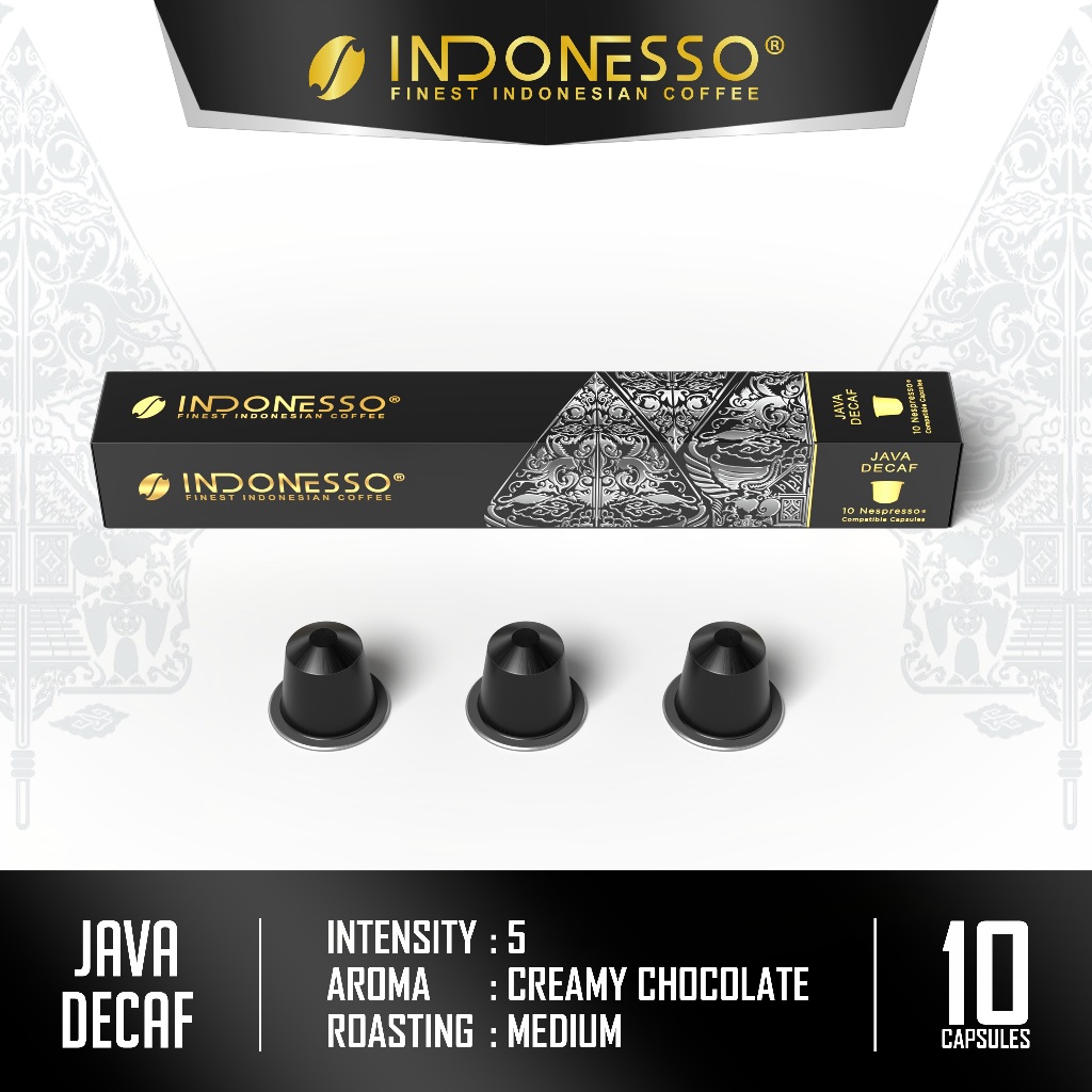 Jual INDONESSO Java Decaf Decaffeinated Coffee Capsules Compatible with ...