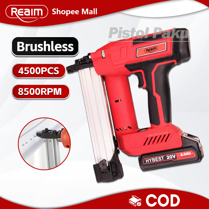 Jual Reaim Mesin Paku Tembak Baterai Pistol Paku Brushless Pistol ...