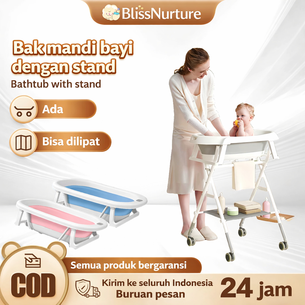 Jual Bak Mandi Bayi Multifungsi Stand Dock Station Dengan Roda Praktis ...