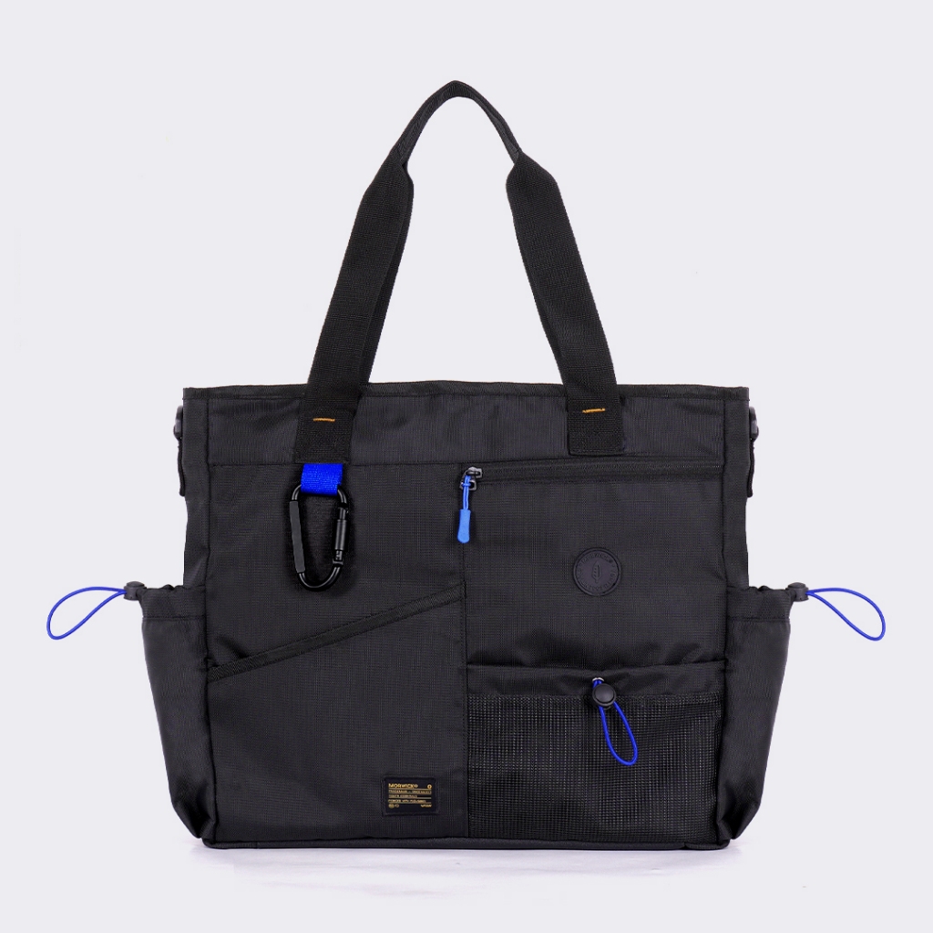Jual MORWICK Tote Bag Pria Wanita Haul Hitam Tas Bahu 2in1 Tote Sling ...