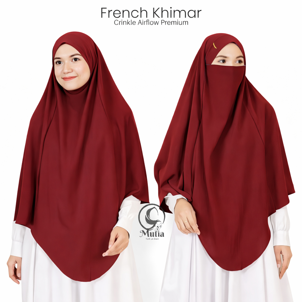 Jual ORIGINAL FRENCH KHIMAR BAHAN CRINKLE AIRFLOW PREMIUM LEMBUT UKURAN ...
