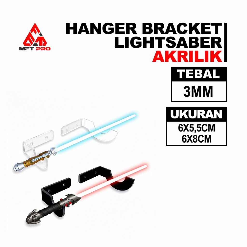 Jual MFT Pro Hanger Bracket Lightsaber Akrilik - Wall Mount Display ...