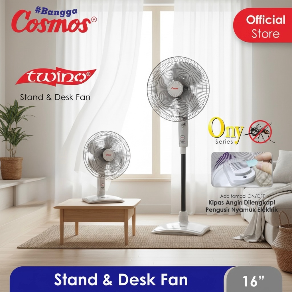 Jual Cosmos Kipas Angin 2 in1 (Stand & Desk) 16-SN ONY (Pengusir Nyamuk ...
