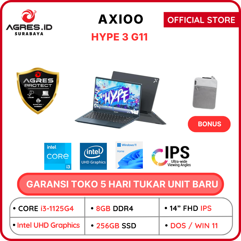 Jual AXIOO HYPE 3 G11 I3 1125G4 8GB 256GB 14.0FHD IPS HDMI DOS ...