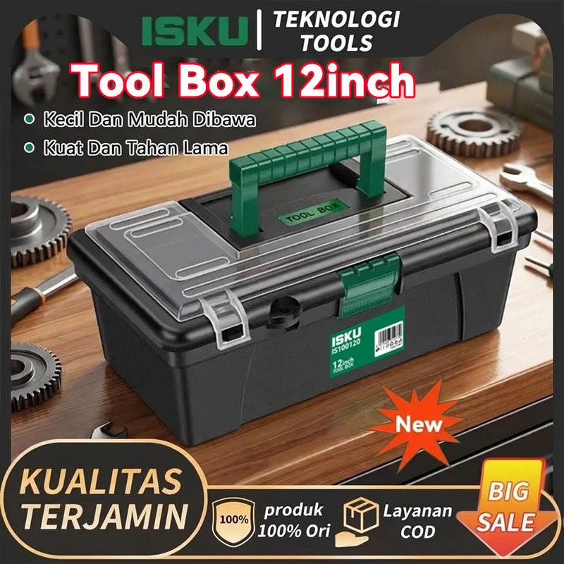 Jual ISKU Tool Box 12 Inch Kotak Perkakas/Kotak Alat Multifungsi ...