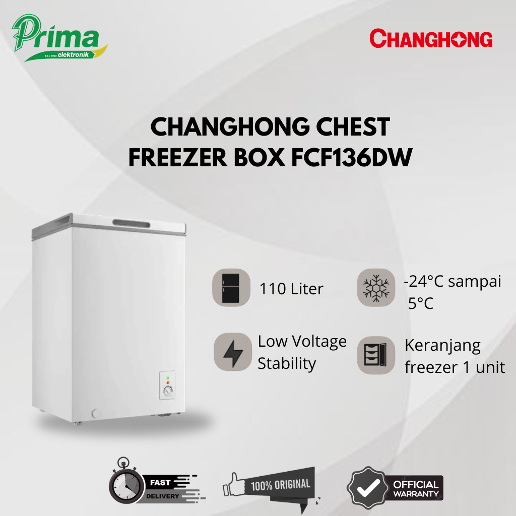 Jual CHANGHONG FCF136DW 110 Liter FREEZER BOX GARANSI | Shopee Indonesia