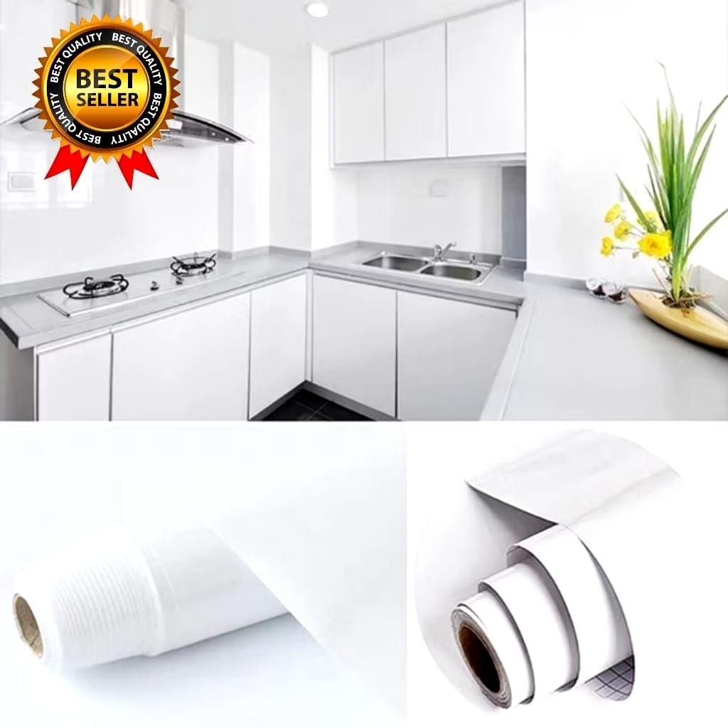 Jual HPL Stiker PVC Sheet Putih Polos Pelapis Furniture Meja Lemari ...