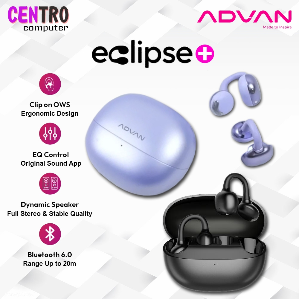 Jual ADVAN Eclipse+ Plus Open-Ear Clip Bluetooth 6.0 Stereo Waterproof ...