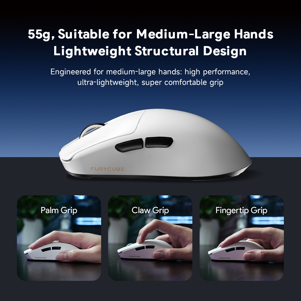 Jual FURYCUBE Wireless Mouse G13 Pro Sensor 3311 For Medium Large Hands ...