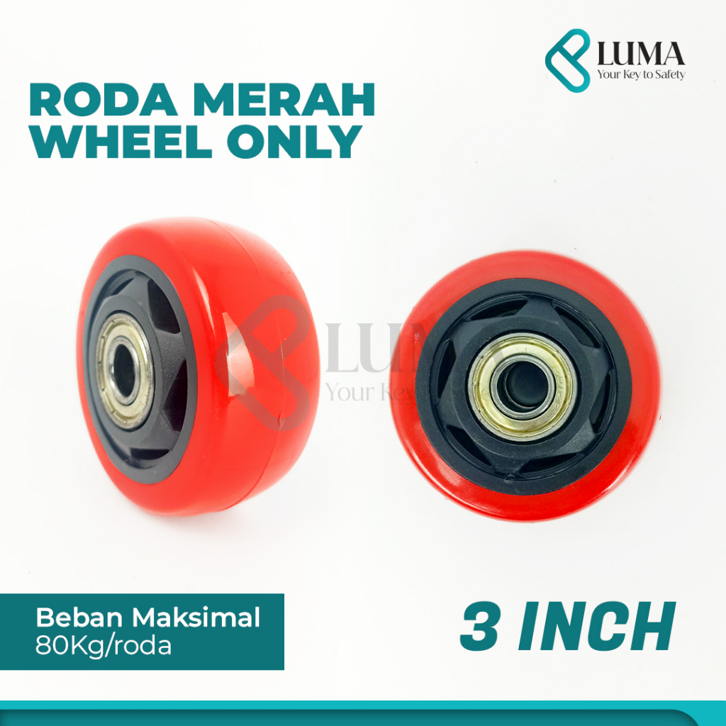 Jual Roda Merah 3 Inch Wheel Troli / Roda Merah Wheel Only | Shopee ...