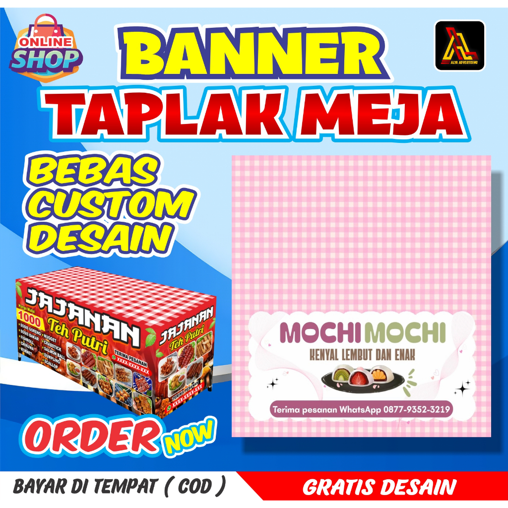 Jual BANNER TAPLAK MEJA MURAH/BANNER TAPLAK MEJA CUSTOM/BANNER TAPLAK ...