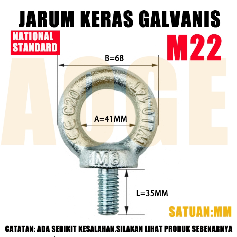 Jual Eyebolt M22 / Eyebolt Eye Bolt / Mata Baut Galvanized | Shopee ...