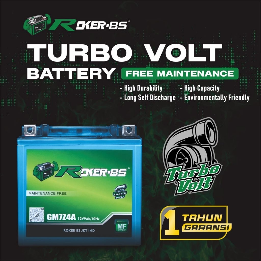 Jual Aki Motor Turbo Volt Battery 12V, Aki Kering Turbo Volt 12v Roker ...