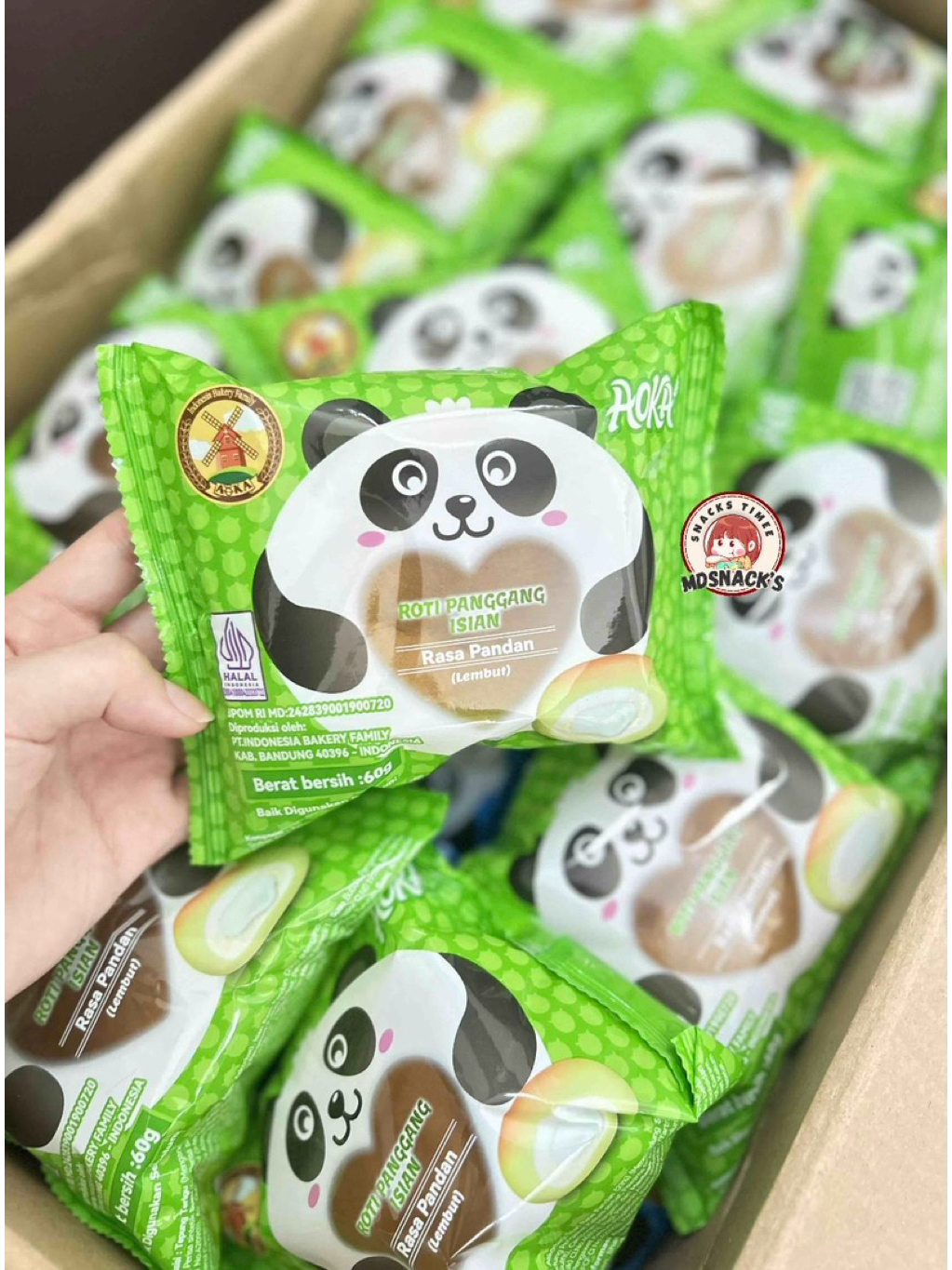 Jual AOKA PANDA ROTI PANGGANG Viral Dengan berbagai rasa 60gr | Shopee ...