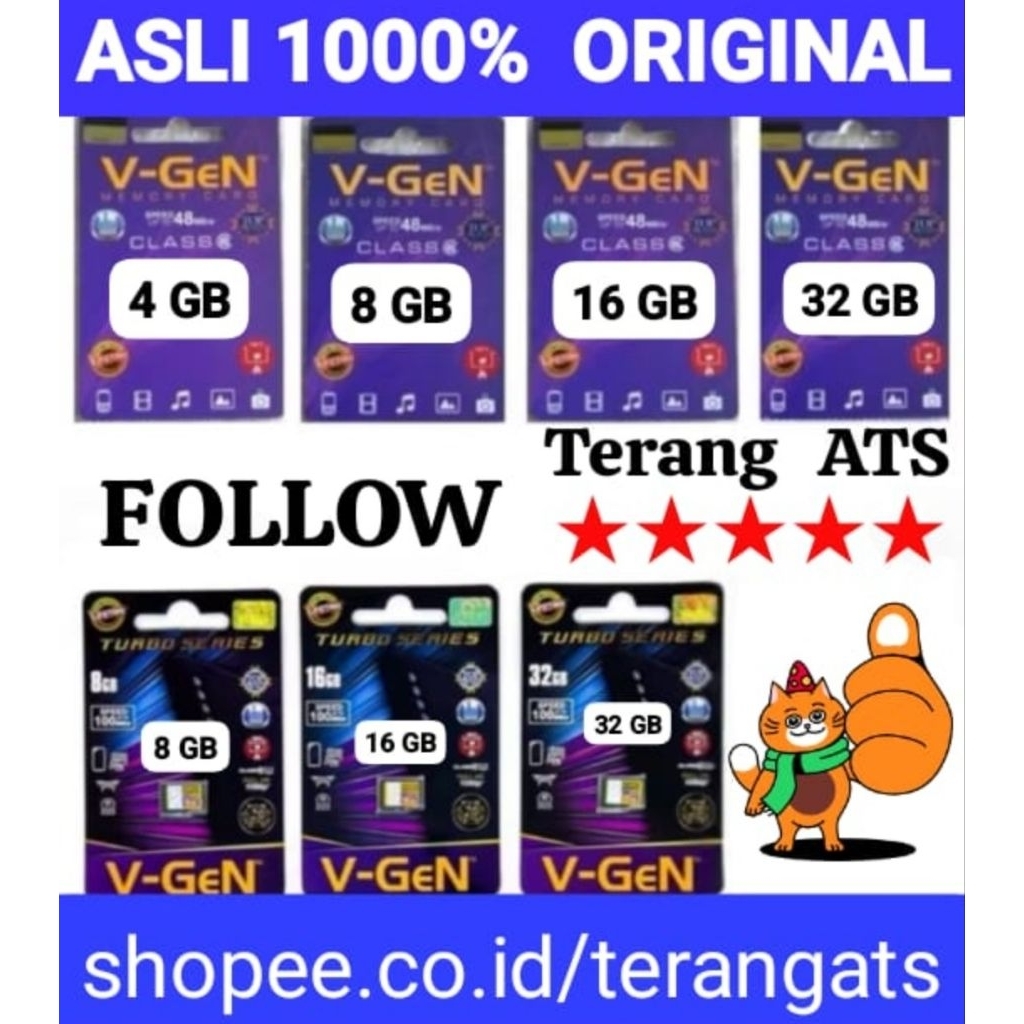 Jual Memori Vgen 4GB 8GB 16GB 32GB 64GB 128GB 256GB 512GB Micro SD Card ...