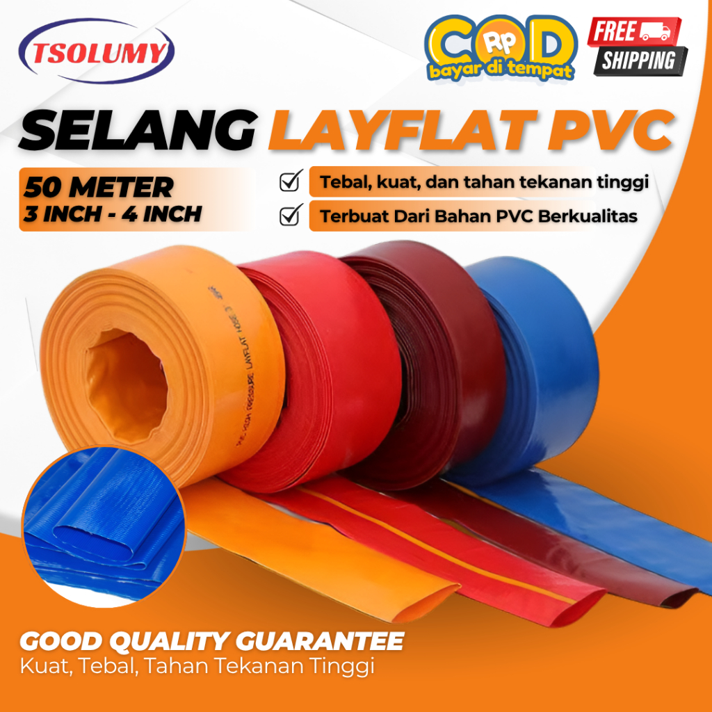 Jual Tsolumy Pump Selang Air Layflat PVC Irigasi Pompa Sawah Karet ...