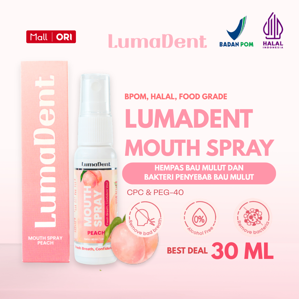 Jual LumaDent Mouth Spray Peach Menthol 30 ml Extra Size - Semprot ...