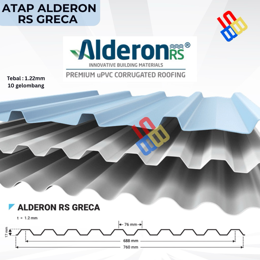 Jual Atap ALDERON TYPE RS GRECA Tebal 1.2mm 1 Lapis / ALDERON Single ...