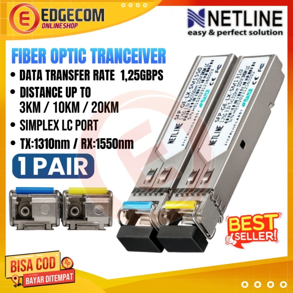 Jual SFP GE-LX LC - LC Simplex 1,25GBps 1310mm 1550mm single mode DDM ...