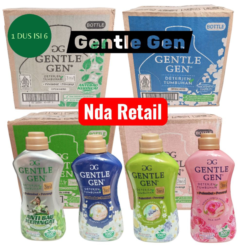 Jual ( 1 DUS ISI 6 Botol ) Gentle Gen Deterjen Cair 700ml x 6 botol ...