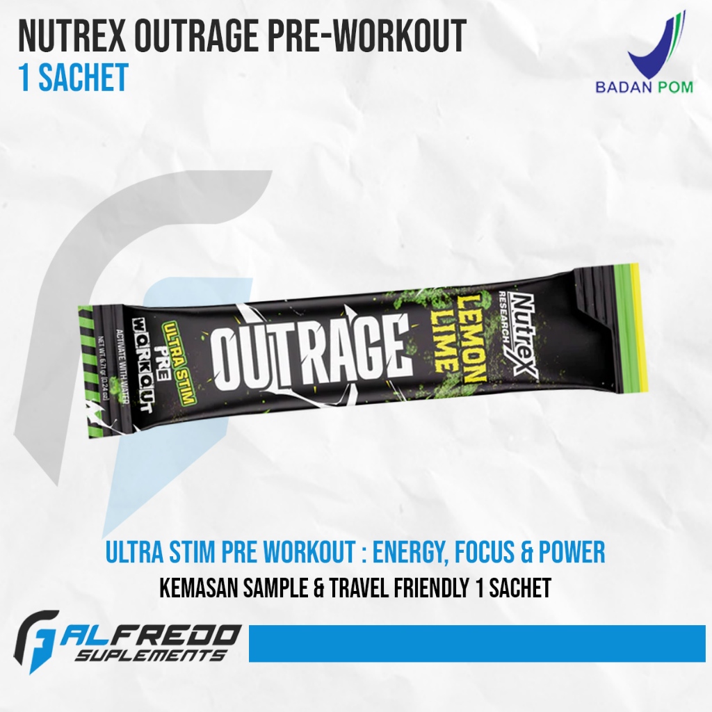 Jual Nutrex Outrage Pre Workout 1 Sachet Ultra Stim Pre-Workout ...