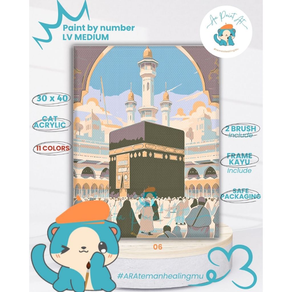 Jual Ara paint art MEKAH MECCA 30X40 SERIES Paint by numbers kit I ...
