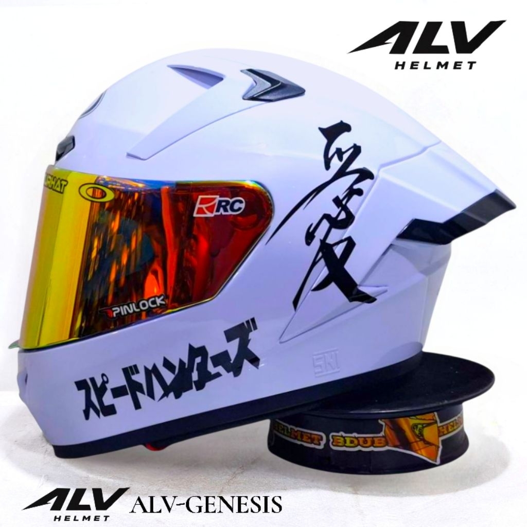Jual Helm full face ALV Genesis Kenji paket ganteng spoiler 3D | Shopee ...