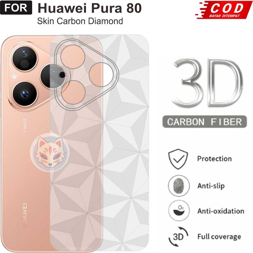 Jual Skin Carbon huawei pura 80 / huawei Pura 8 Pro Motif Diamond ...