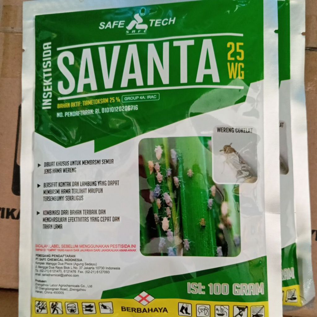 Jual insektisida SAVANTA 25 WG, 100 gram, tiametoksam. untuk wereng ...