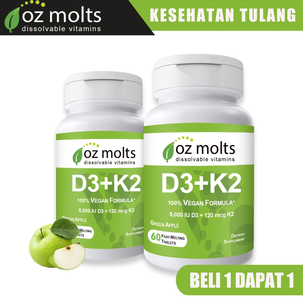 Jual Ozmolts Vitamin D3 K2 Tablets Suplements Vitamin D3 5000 Iu ...
