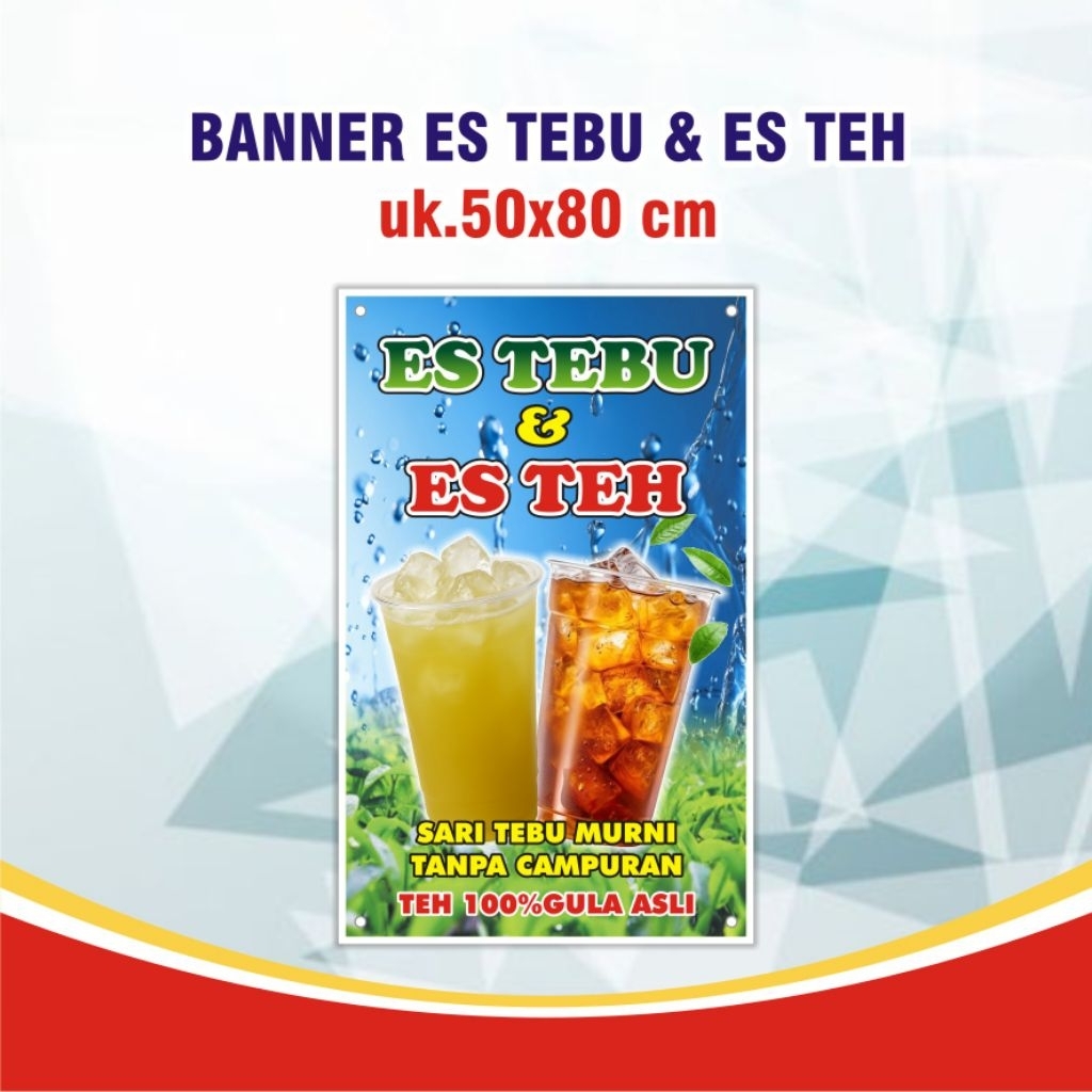 Jual banner spanduk es tebu dan es teh ukuran 50x80 cm | Shopee Indonesia