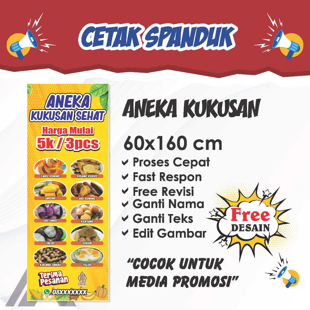 Jual CETAK BANNER SPANDUK KUKUSAN POLO PENDEM 60X160 BISA CUSTOM ...
