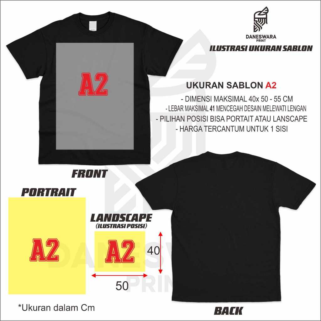 Jual Tambahan Sablon Custom – Sablon A2, A3, A4, A5 & ukuran Logo ...