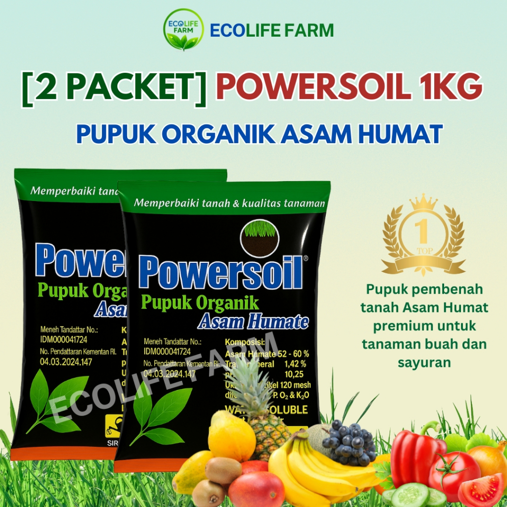 Jual [2 Packet] Powersoil 1Kg Pupuk Organik Humat - Pupuk pembenah ...
