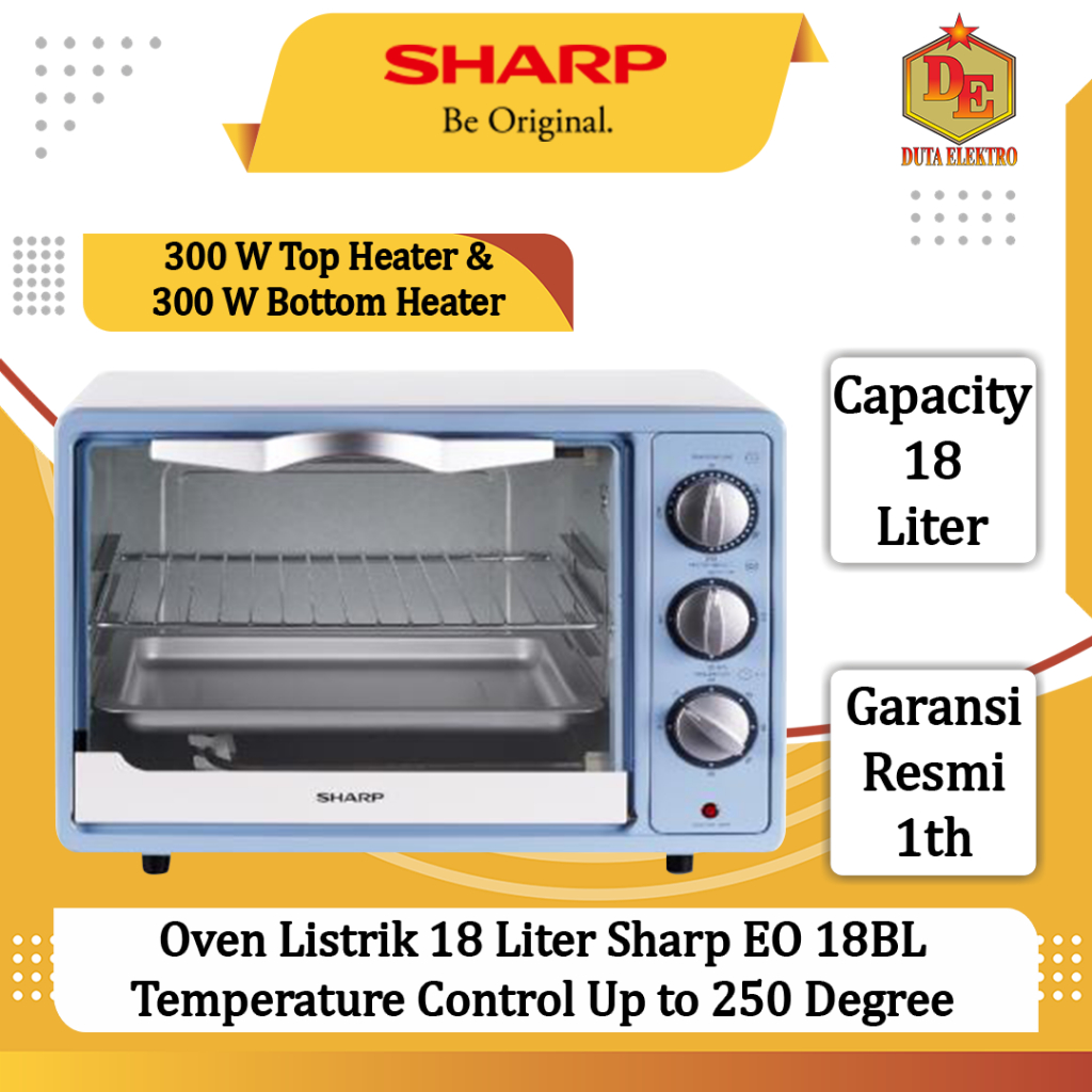 Jual Oven Listrik 18 Liter Sharp EO 18BL Temperature Control Up to 250 ...