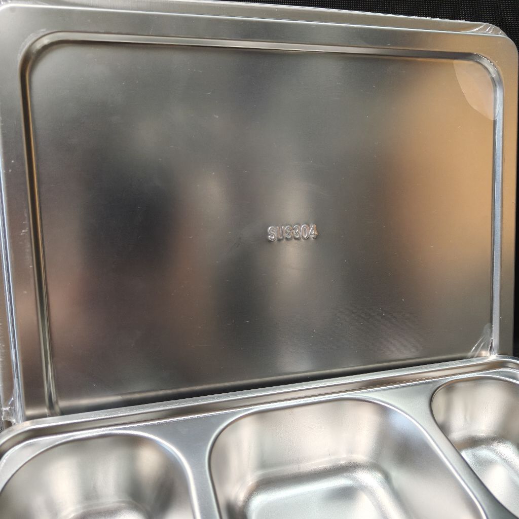 Jual Food Tray MBG SUS 304 ASLI / Kotak Makan 5 Sekat / Bento / Bekal ...