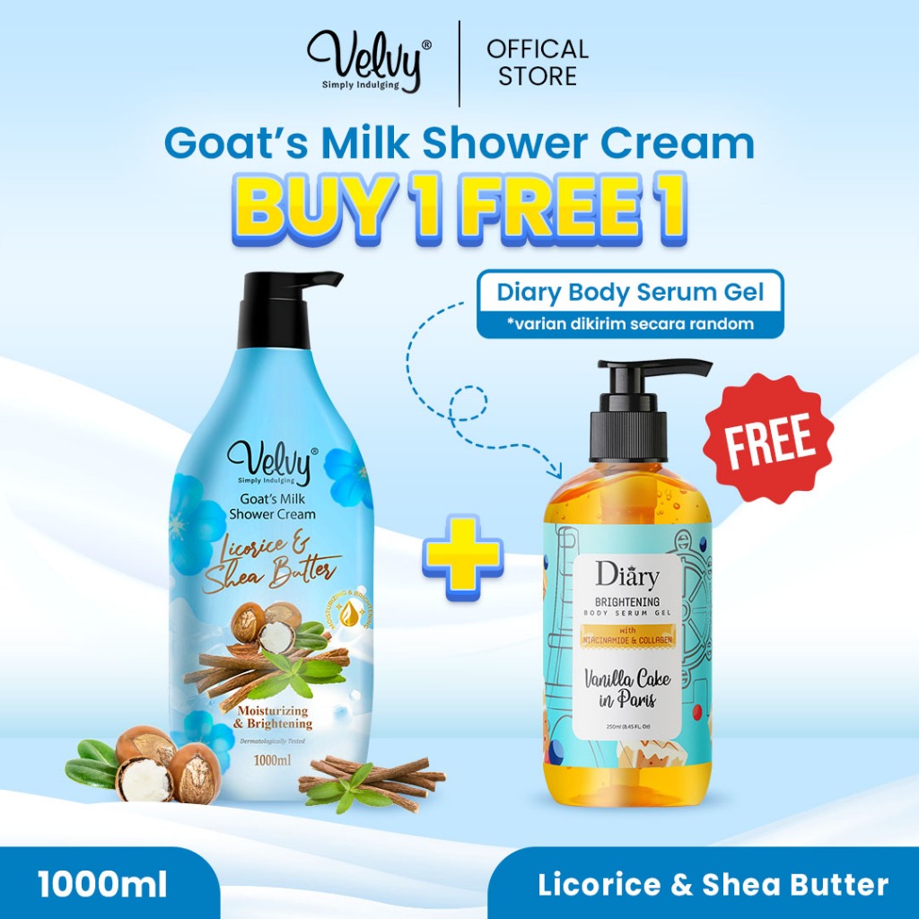 Jual Velvy Body Wash Shower Cream Sabun Mandi Goat's Milk Licorice ...
