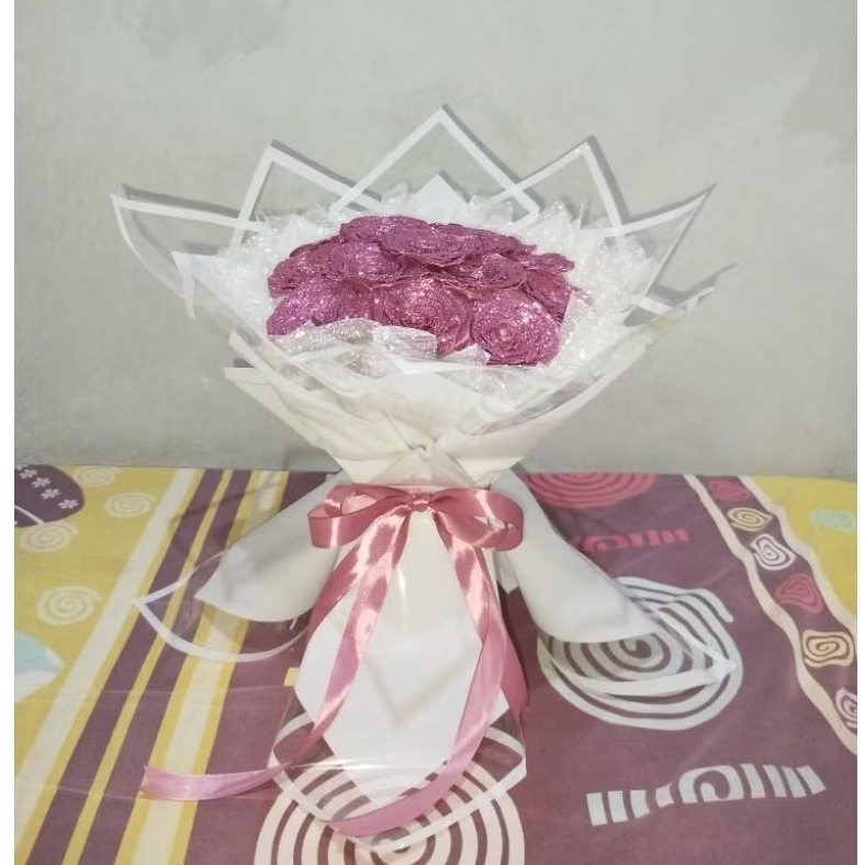 Jual BUCKET PITA SATIN - 7-20 TANGKAI DUSTY PINK | BUCKET BUNGA ...