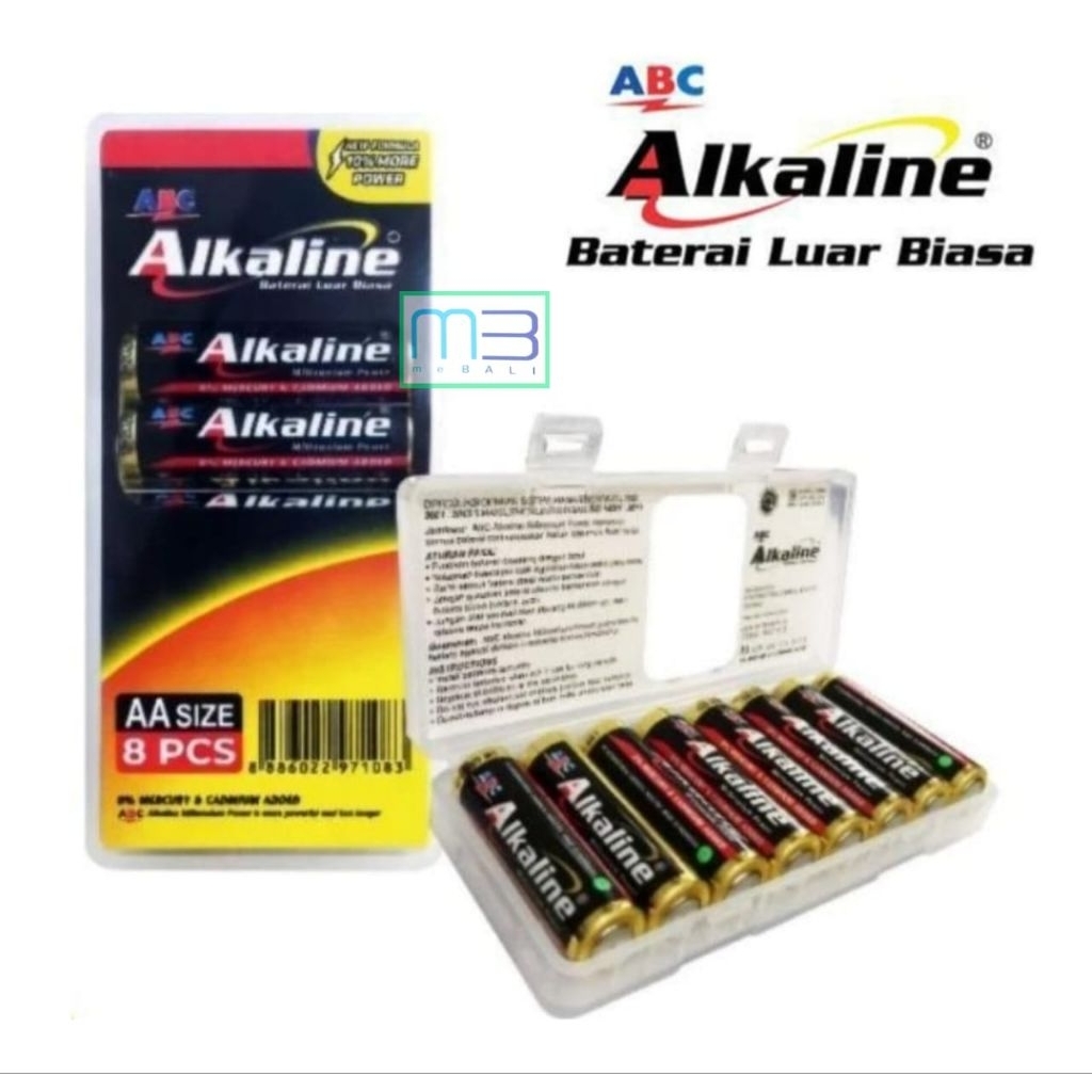 Jual Battery ABC Alkaline AA A2 LR06 Isi 8 With Casing | Shopee Indonesia