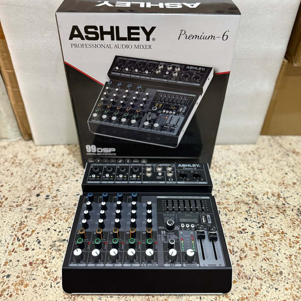Jual Mixer Ashley Premium-6 6 Channel (4 Mono 2 Stereo) | Shopee Indonesia