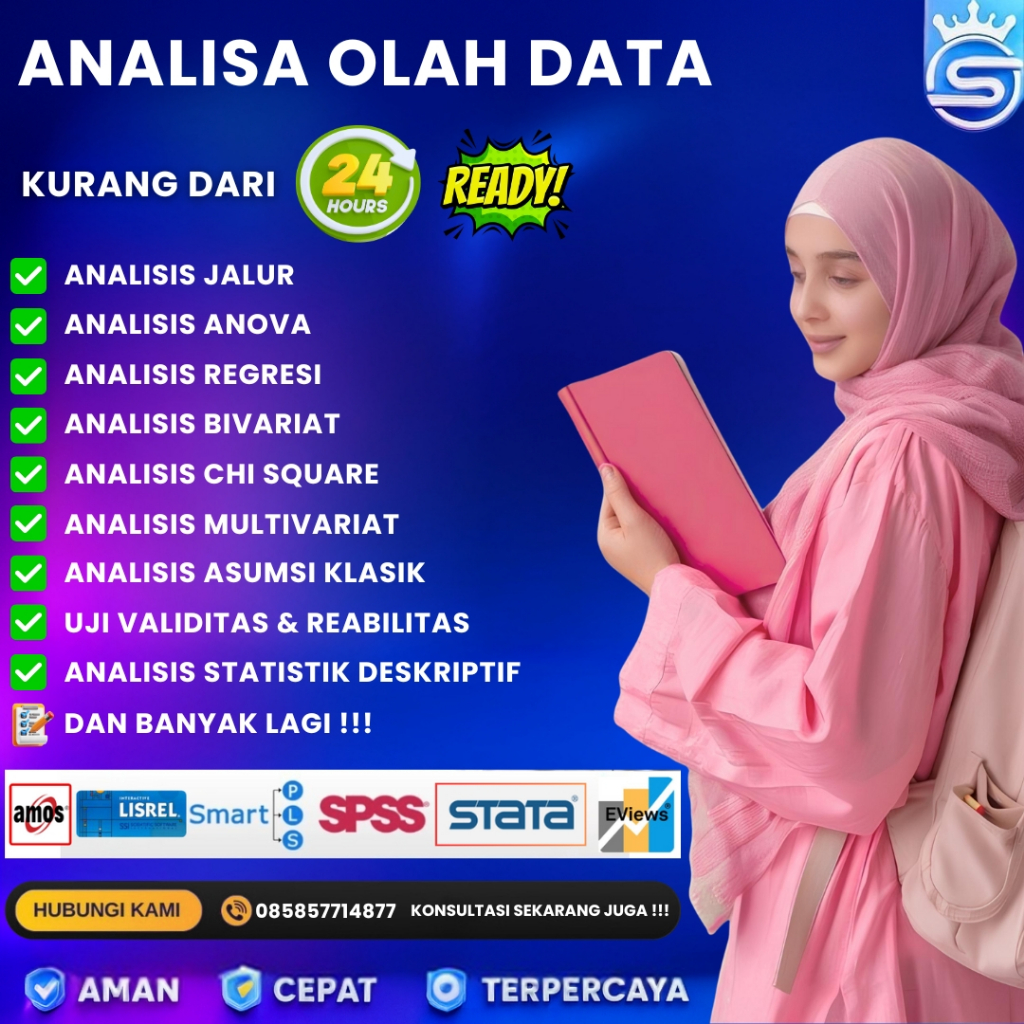 Jual PROMO ANALISIS OLAH DATA EVIEWS, SPSS, AMOS, SMART PLS | EKSPRESS