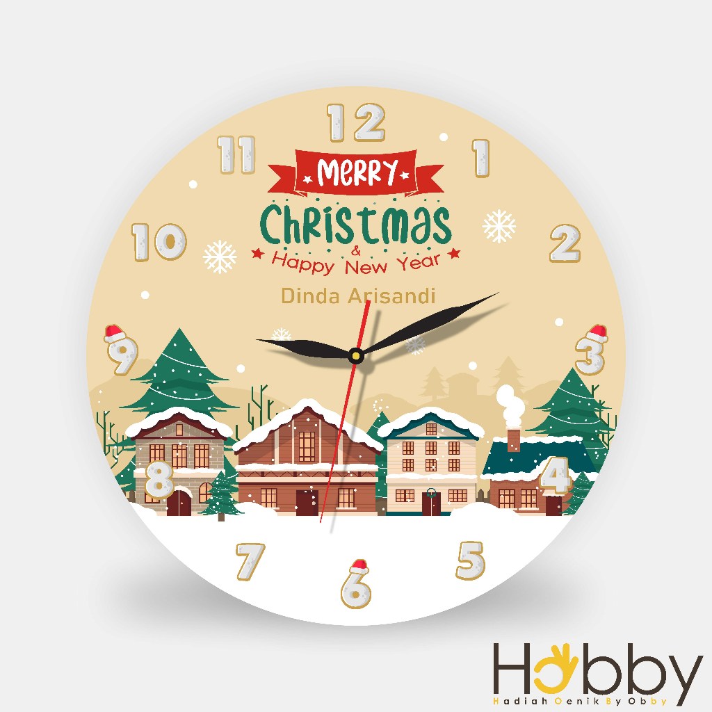Jual JAM DINDING CUSTOM SELAMAT NATAL KADO MERRY CHRISTMAS KARTUN SANTA ...