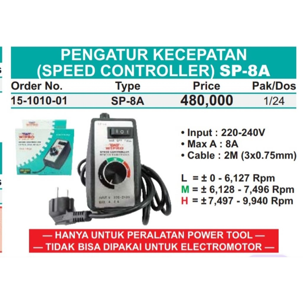 Jual Wipro Speed Control 8 Ampere SP-8A / Dimer Pengatur Kecepatan ...
