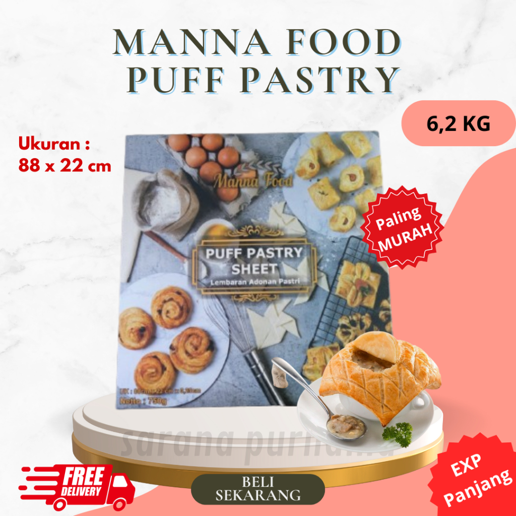 Jual Puffy Pastry Manna Food Sheet / Adonan Instan Siap Lipat / Puff ...
