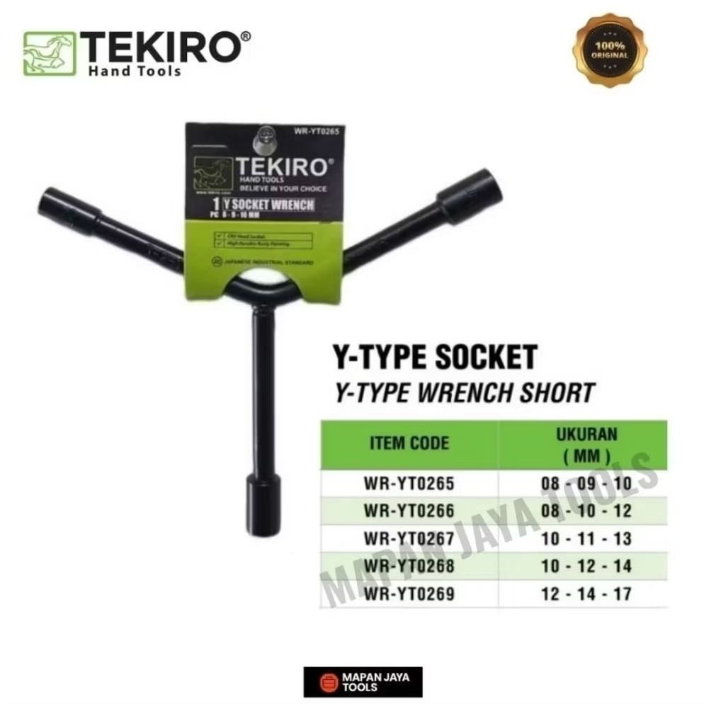 Jual TEKIRO KUNCI Y-TYPE SOCKET | KUNCI SOK Y PENDEK (PILIH UKURAN) 100 ...