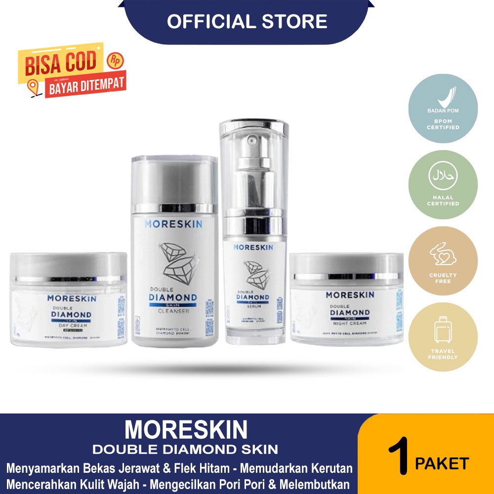 Jual MORESKIN DOUBLE DIAMOND SKIN ORIGINAL NASA PAKET SET KECANTIKAN ...